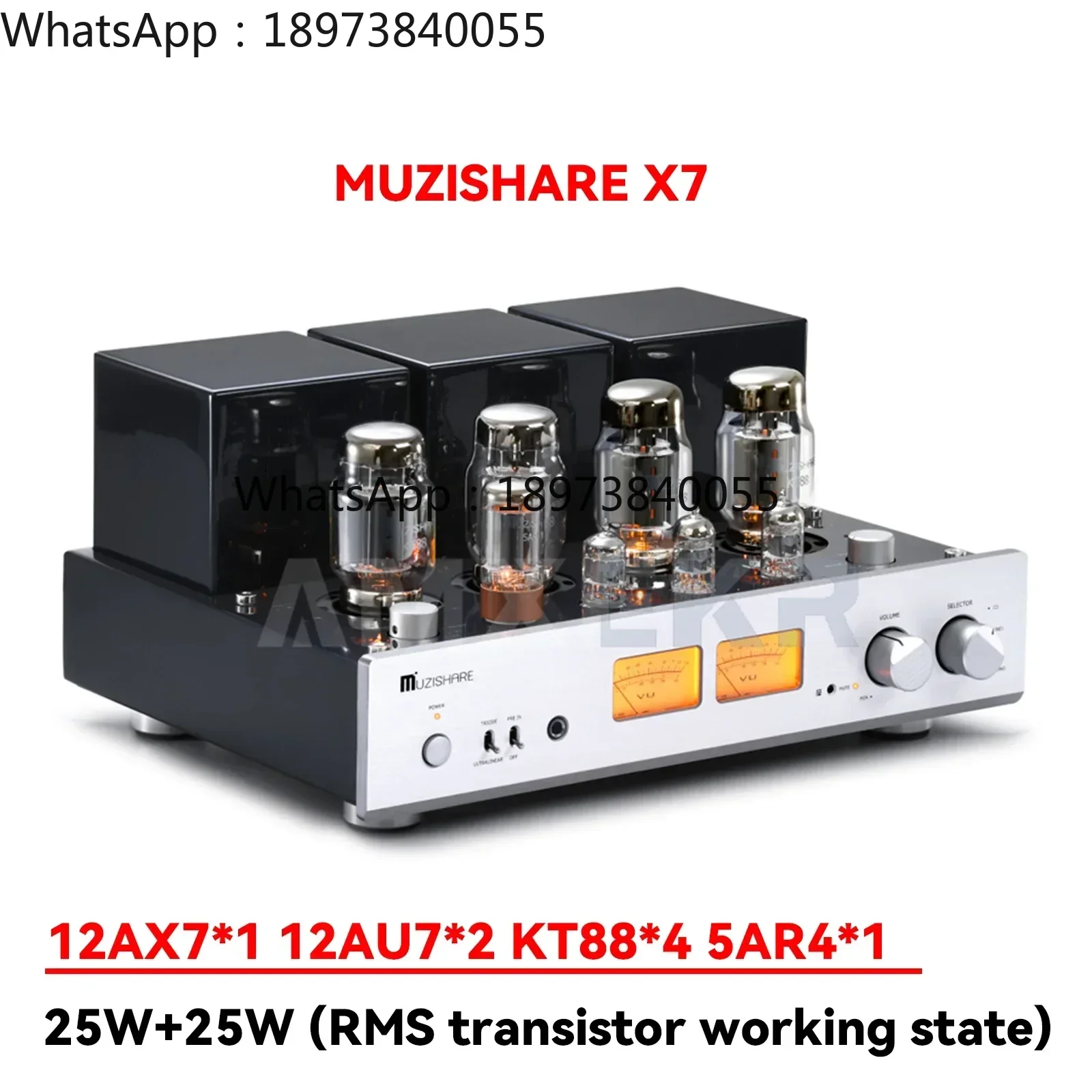 MUZISHARE X7 New KT88 Push-Pull Tube Amplifier Balanced GZ34 Lamp Amp ...