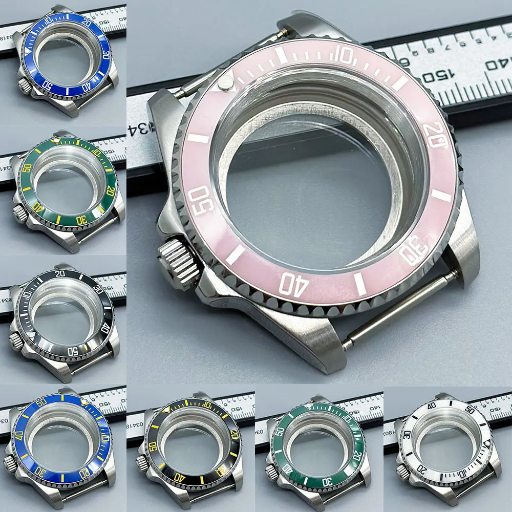40MMglass Men's Watch Case Crystal Watches Accessories Steel Case for ...