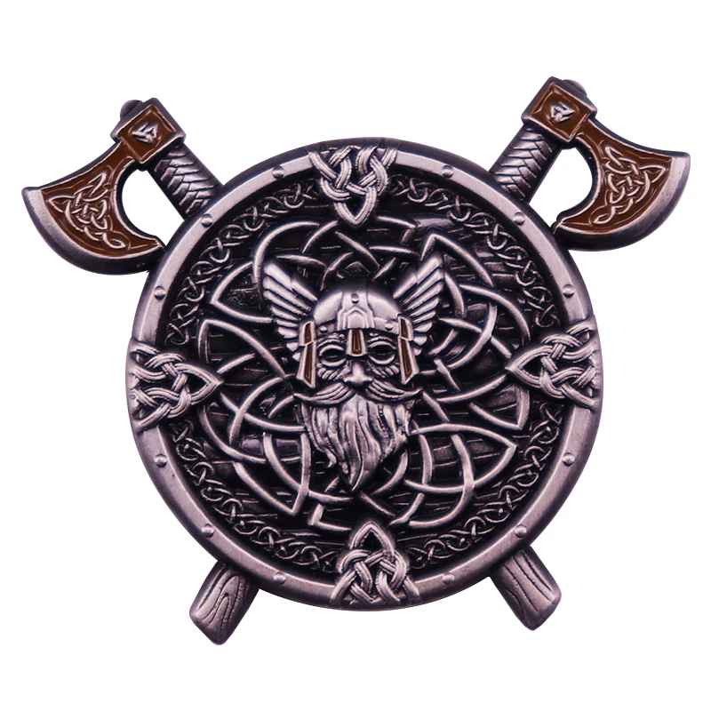 Viking Norse Mythology Odin Runes Enamel Pin Warrior Tactical Morale ...