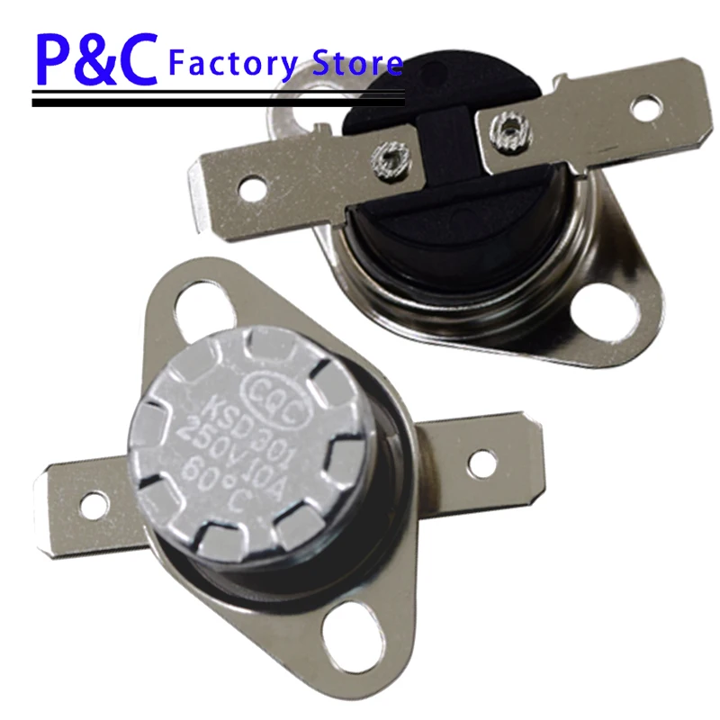 2PCS-Bimetal-thermostat-KSD301-0-350C-10A-Temperature-Switch-Thermal-Control-Degree-Celsius ...