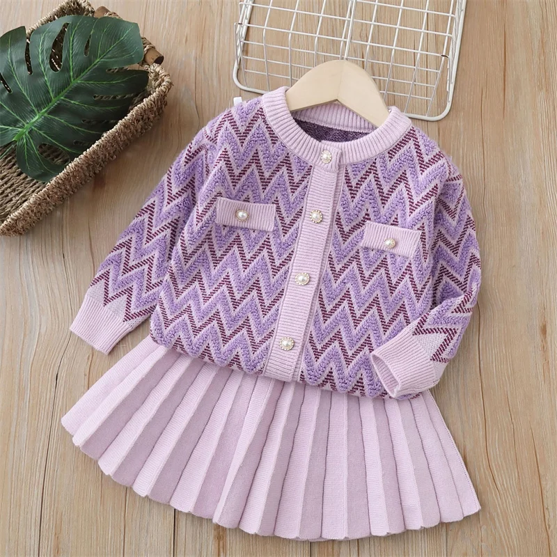 Baby-Girls-Sweater-Set-Warm-Children-Knitting-Dress-Autumn-Winter-Girl ...