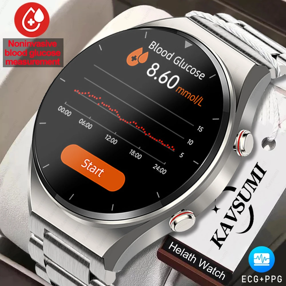 2023 New Non-Invasive Blood Glucose Smart Watch Men Full Touch Screen ...