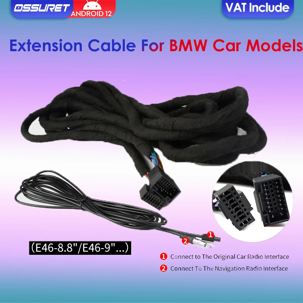 6M BMW Extension Cable Only Fits for BMW E39 E53 E46 E90 Android Car ...