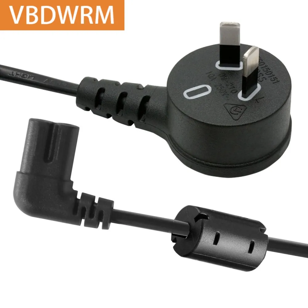Power Cable for Samsung TV Angled Figure 8 Port 5ft 1.5M 2X0.5mm2 ...