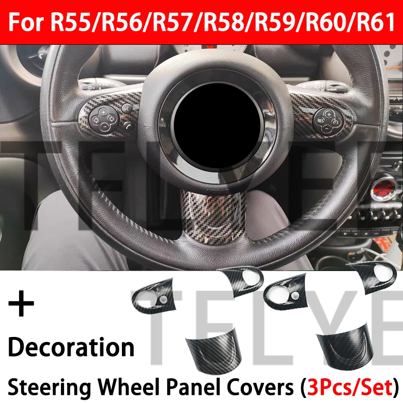 Carbon Fiber Pattern Car Steering Wheel Cover Interior Stickers For ...