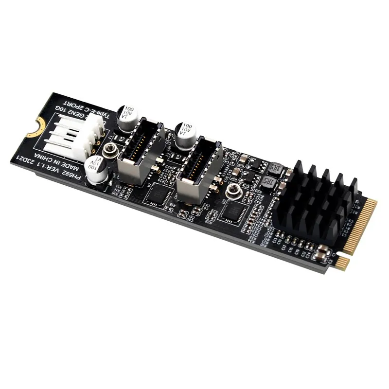 M.2 M Key NVME PCIe to USB 3.1 TYPE C Front Panel Expansion Card 10Gb ...
