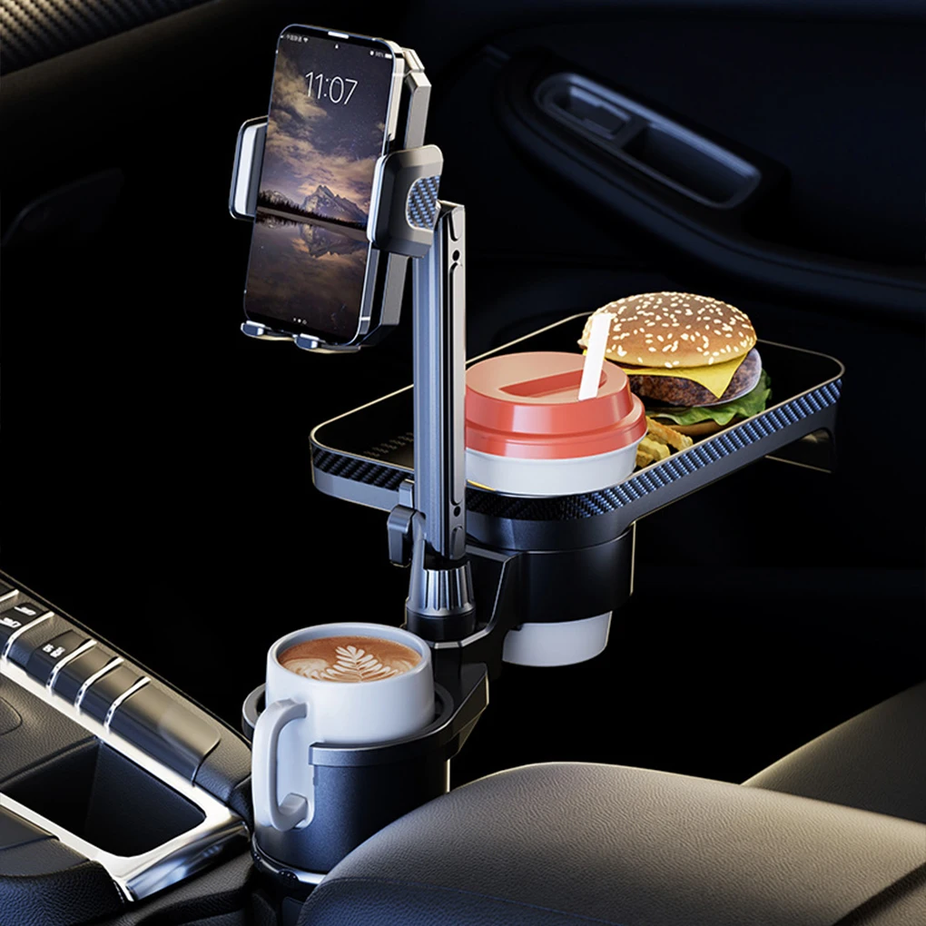ABS-Car-Snack-Holder-Tray-Cup-Holder-Car-Cup-Holder-Phone-Holder-4-In-1 ...