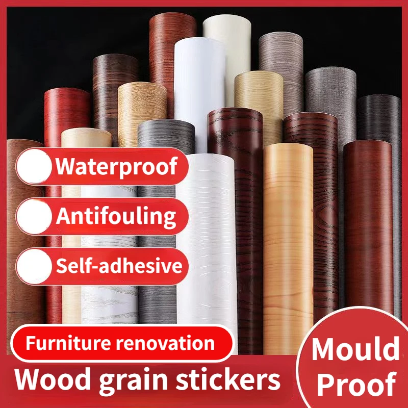 Wood-Grain-Wallpaper-Self-Adhesive-Waterproof-Moisture-Proof-Stickers ...