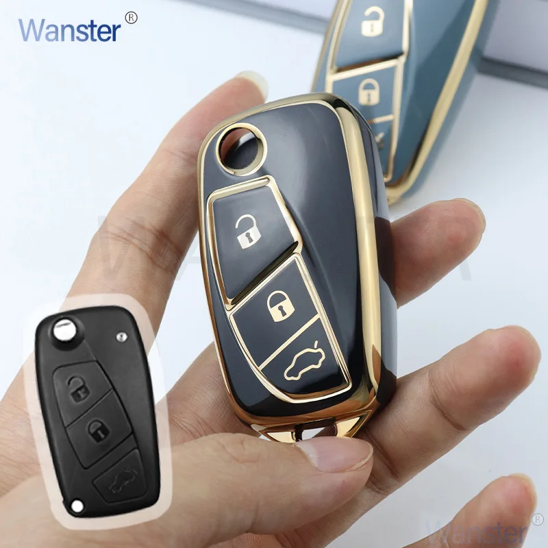 3-Bottons-TPU-Car-Key-Case-Cover-for-Fiat-500-Key-Shell-Panda-Stilo ...
