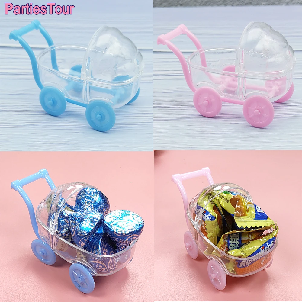 6Pcs-cute-Mini-Plastic-Baby-Stroller-cart-Bassinet-Candy-Box-Baby ...