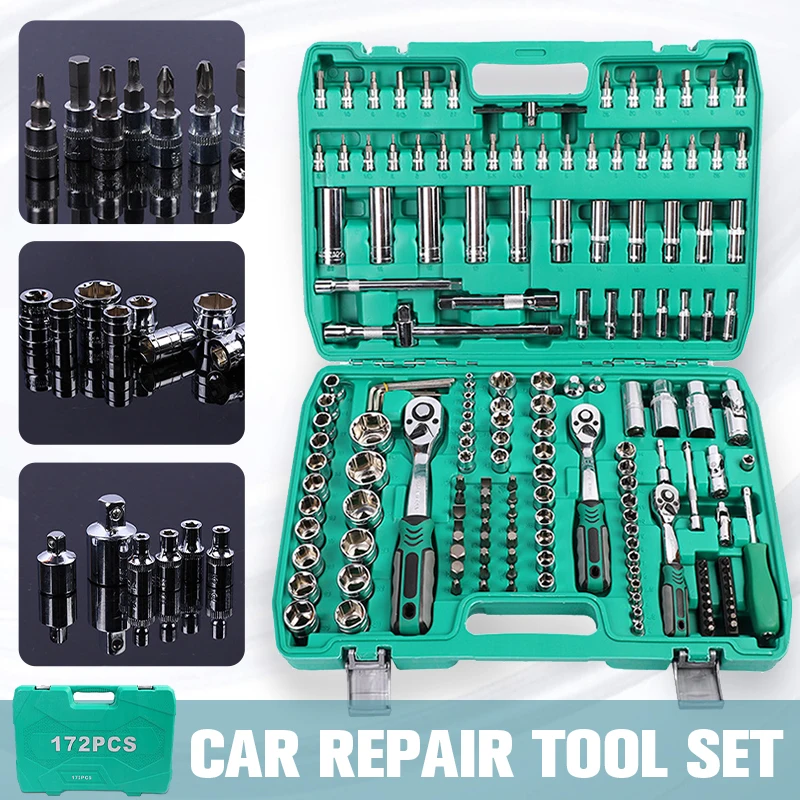 172-Set-Professional-Chrome-Vanadium-Steel-Household-Repair-Tool-Kit ...