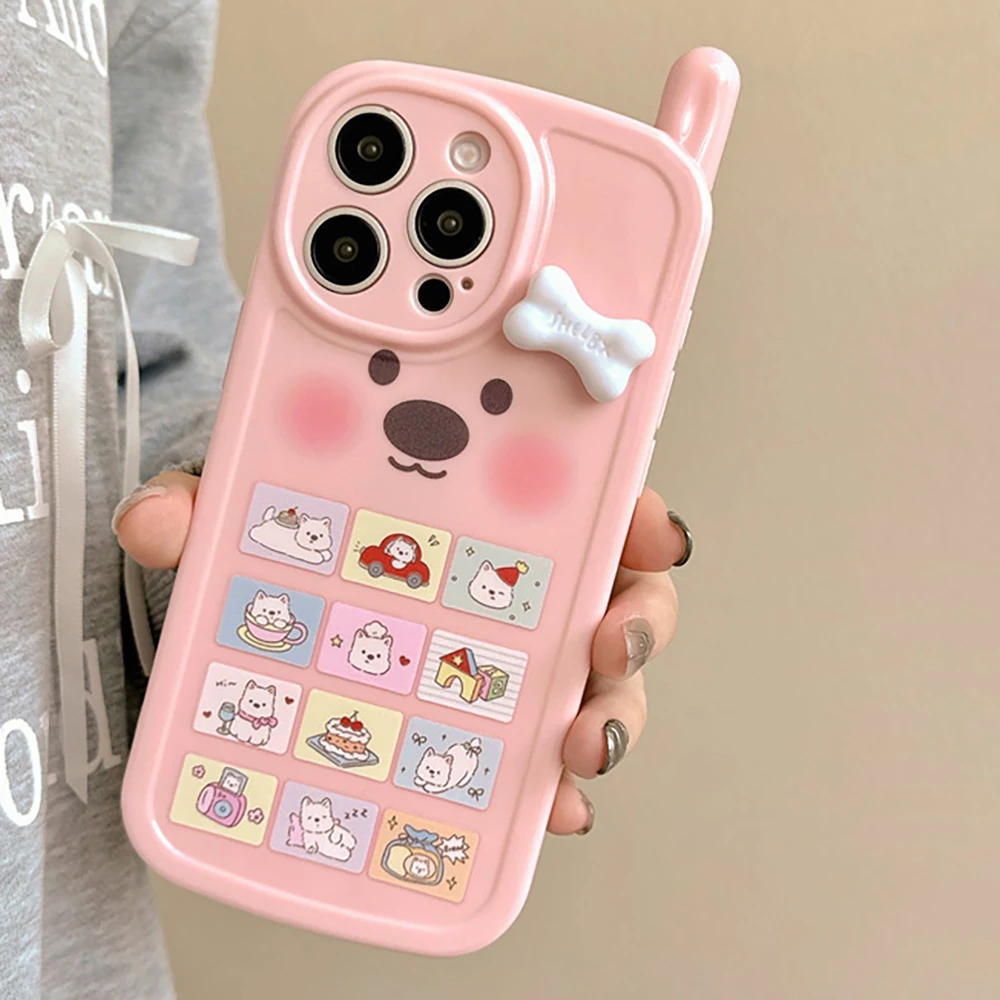 Korea Cute 3D Cartoon West Highla Dog Bone Mobile Phone Design Case For ...