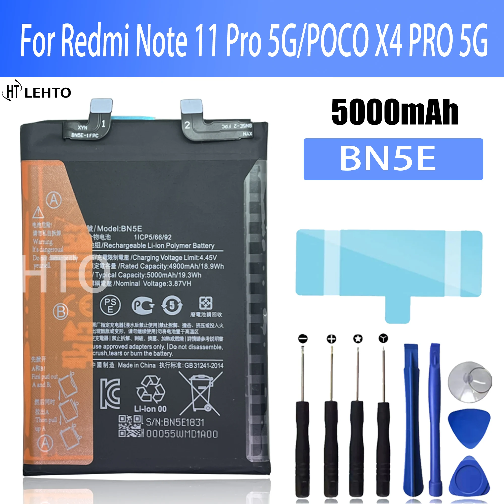 100-New-high-capacity-BN5E-Battery-For-Redmi-Note-11-Pro-5G-POCO-X4-PRO ...
