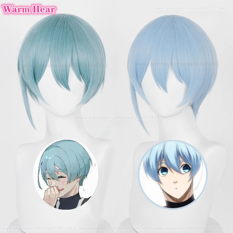 Hiori Yo Cosplay Wig Anime Blue Lock Hiori Short 28cm Light Cyan Blue ...