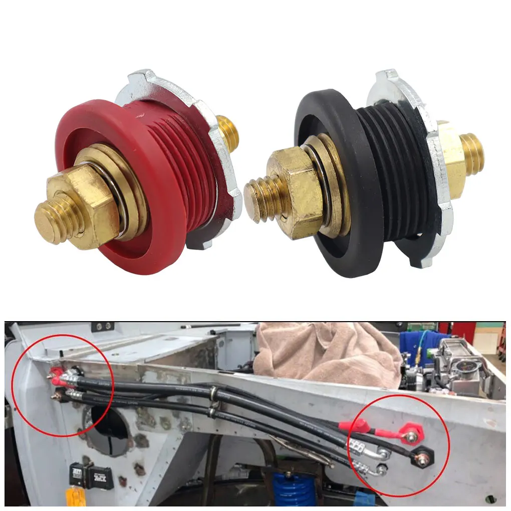 Boat-Battery-Terminal-Connector-Posts-Feedthrough-Panels-Red-Black ...