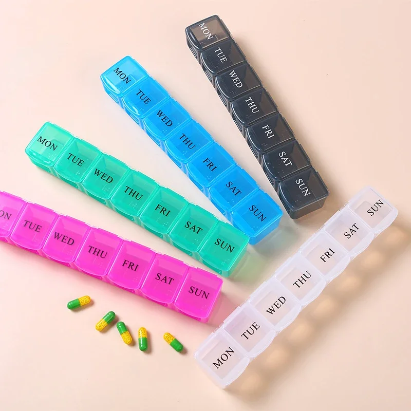 Weekly Portable Pill Medicine Box Medicine 5 Colors Tablet Storage ...