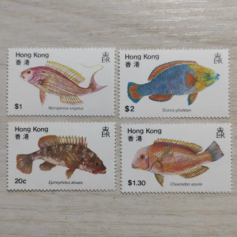4 PCS 1981 Hong Kong stamp fish， China Post Stamps Postage Collection ...