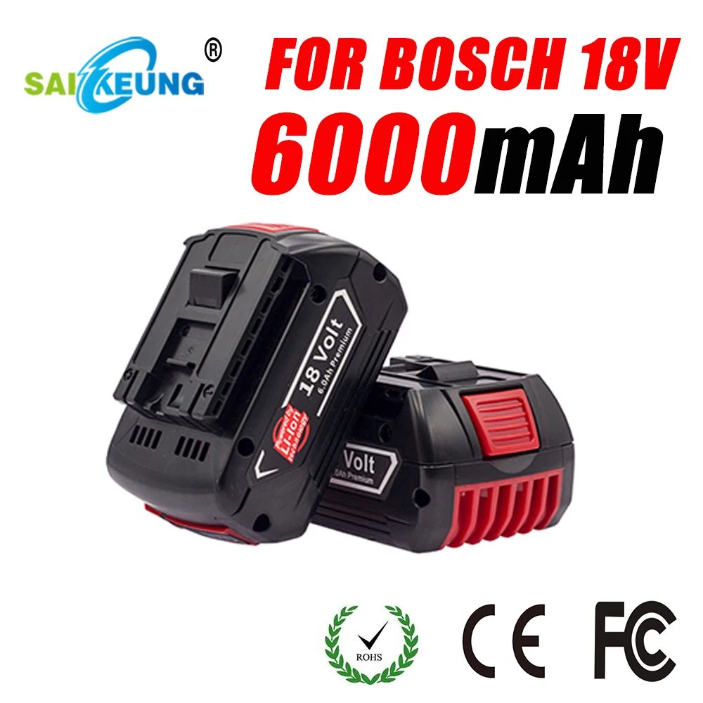 Bosch 18V Professional Battery 6.0Ah Replacement 18V6000mAh Lithium ...