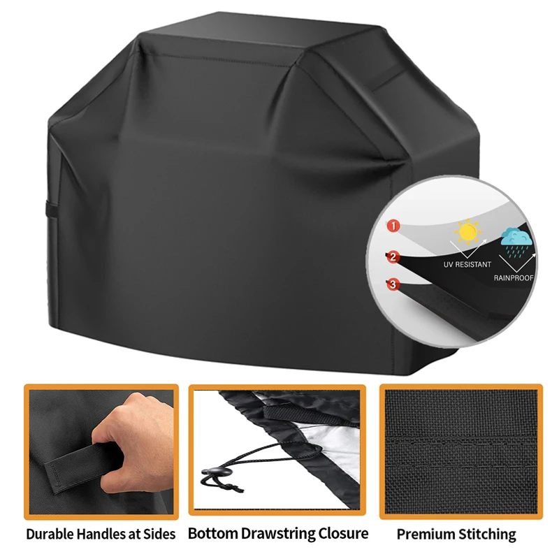 BBQ Gas Grill Cover 420D Heavy Duty Waterproof UV Fade Resistant for ...