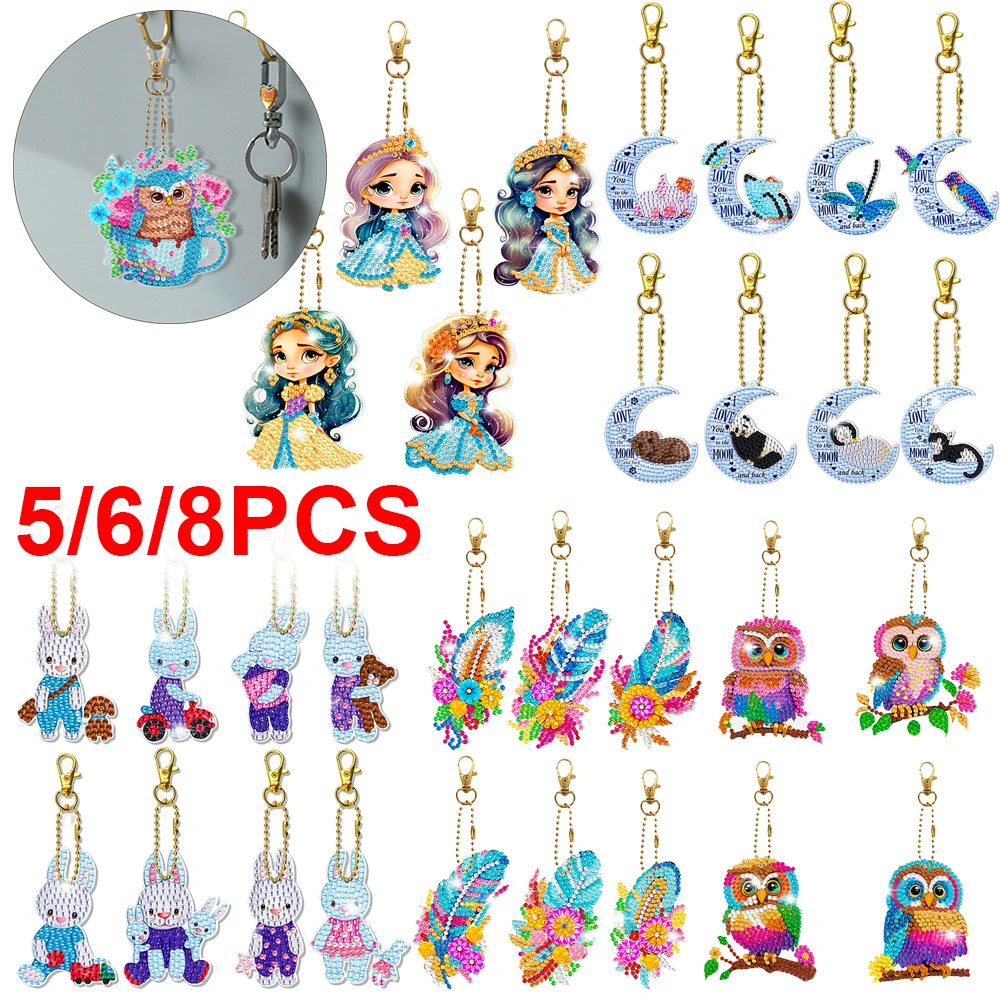 DIY Diamond Art Keychain Double Sided Special-shaped Drill Gifts for ...