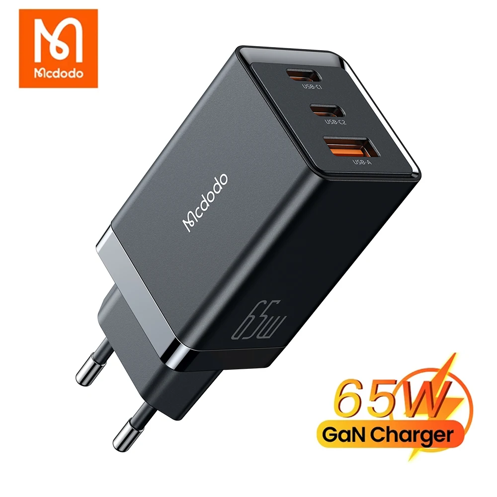 Mcdodo gan5 mini carregador 65w usb c pd carregador rápido qc4.0 carga rápida carregador de ...