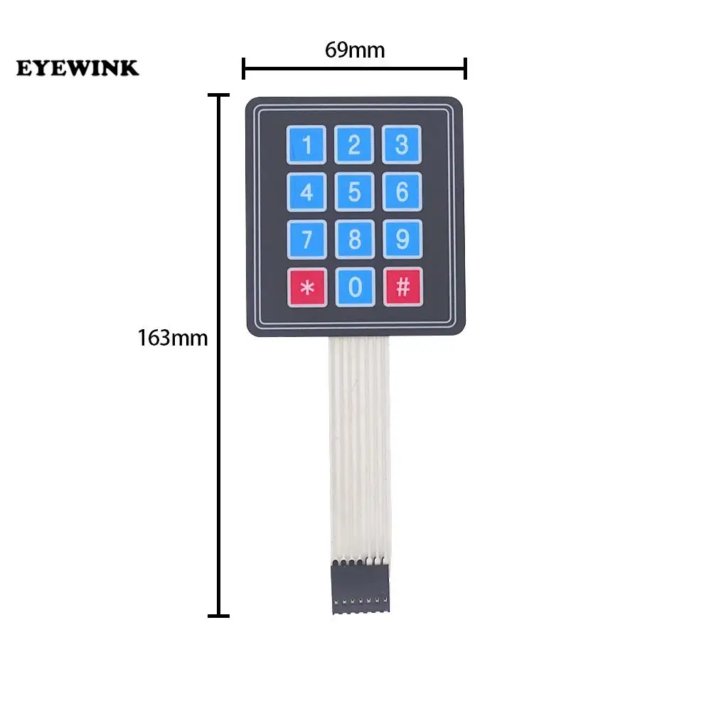 4x3 Matrix Array 12 Key Membrane Switch Keypad Keyboard 3*4 Control Panel Microprocessor ...