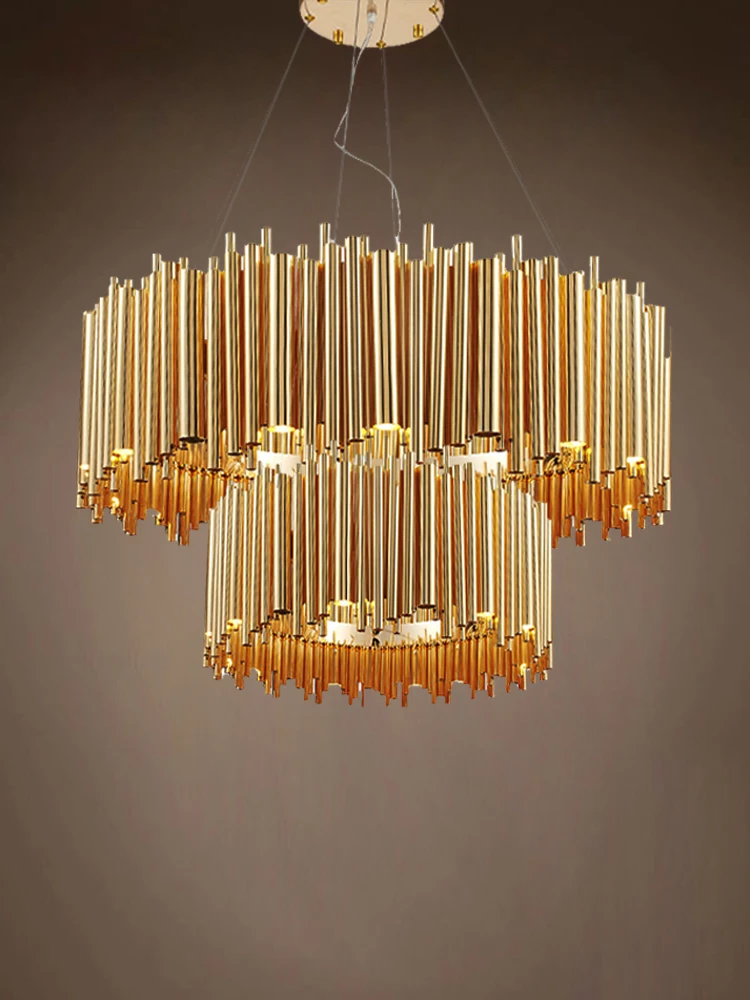 Pipe Organ Staircase Pendant Light LED Post-modern Chandelier Grand ...