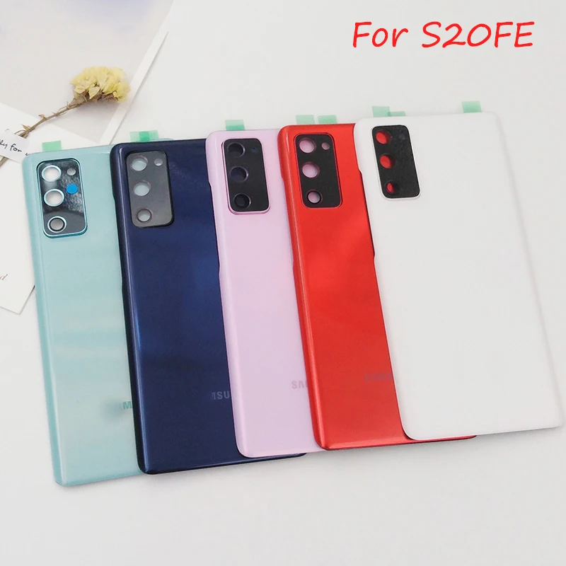 삼성 S20 FE 배터리 후면 커버, 후면 패널 도어 하우징 케이스 교체 부품, 갤럭시 S20FE S20 팬 에디션 및 로고| | - AliExpress