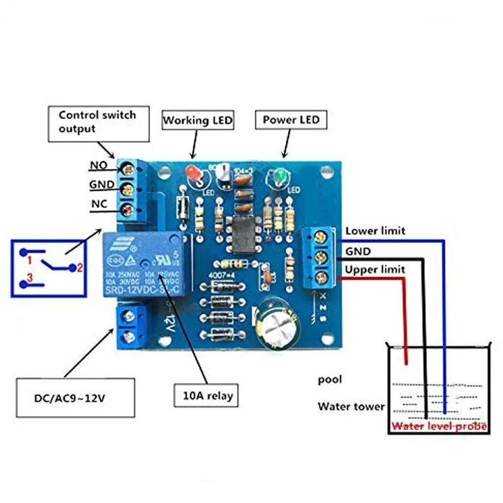 9v-12v Liquid Water Level Controller Sensor Automatic Pumping Drainage ...