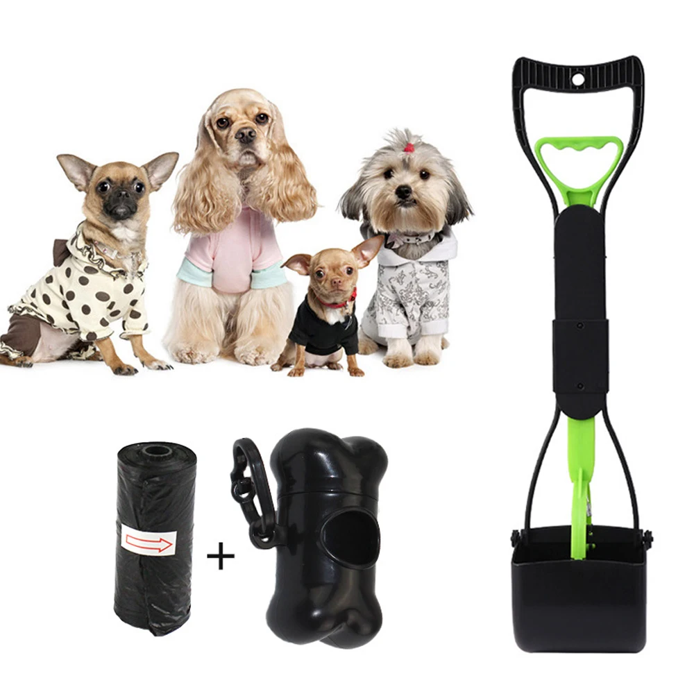 Pooper Scooper for Dog Jaw Clamp Heavy Duty Long Handle Poop Scooper ...
