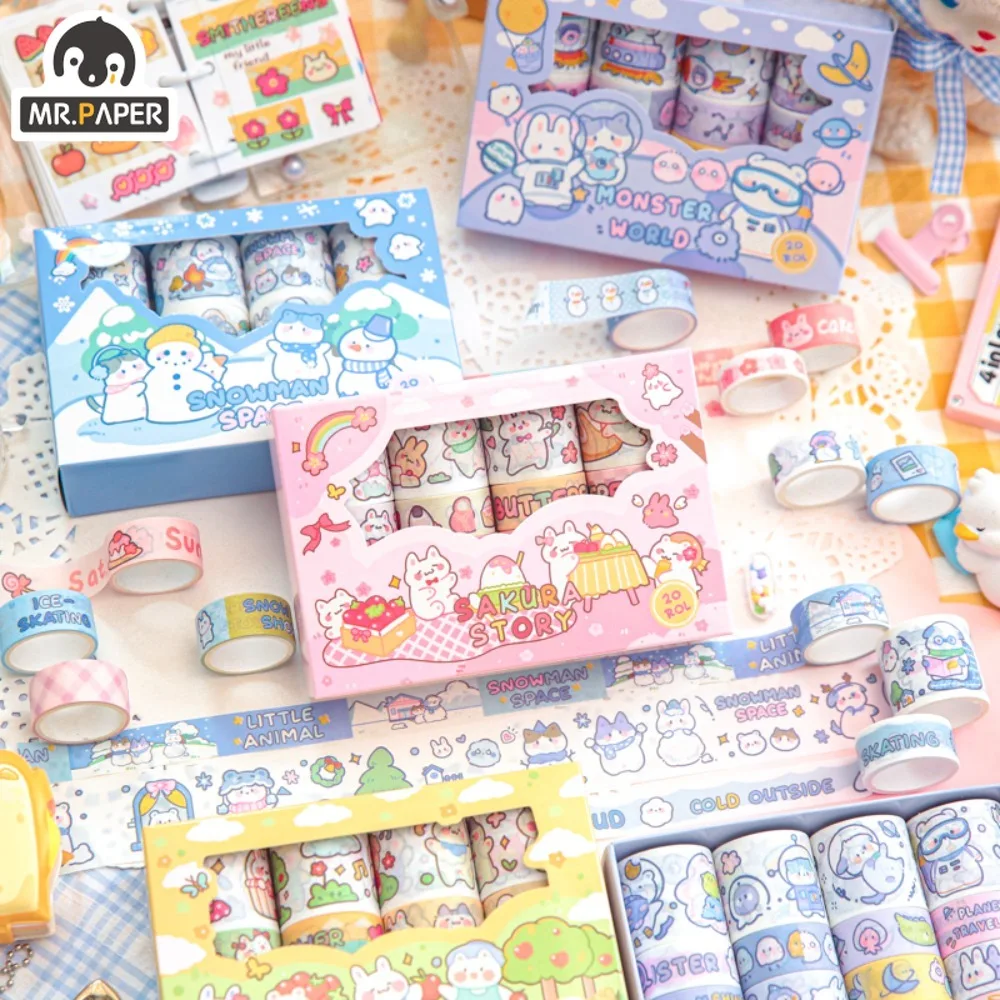 Mr-Paper-Cartoon-Animal-Washi-Tape-Set-Cute-Rabbit-Series-Handbook-DIY ...