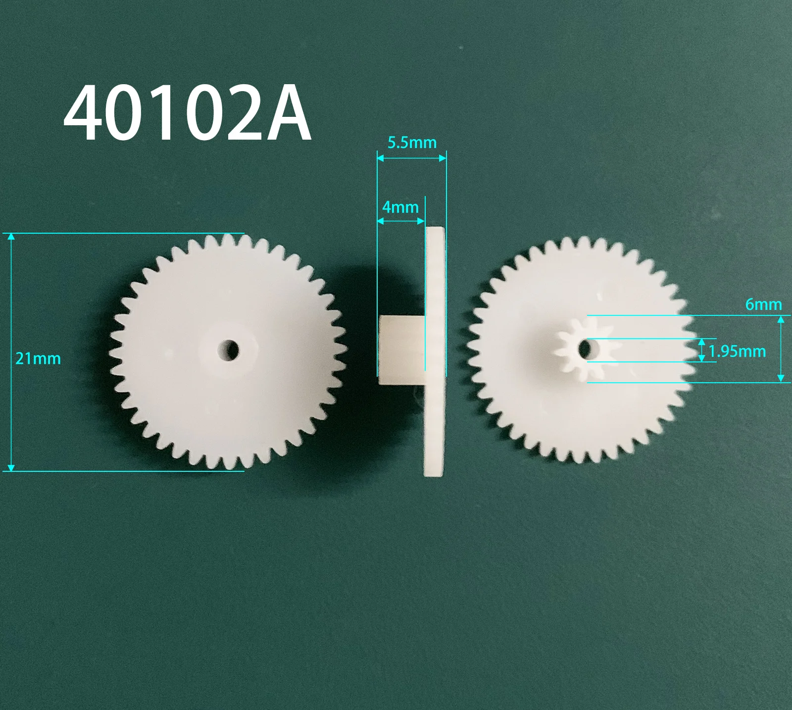 40102A 40102B 40102.5A 0.5M Gear OD=21mm Z40+ Z10 Double Plastic Gears ...
