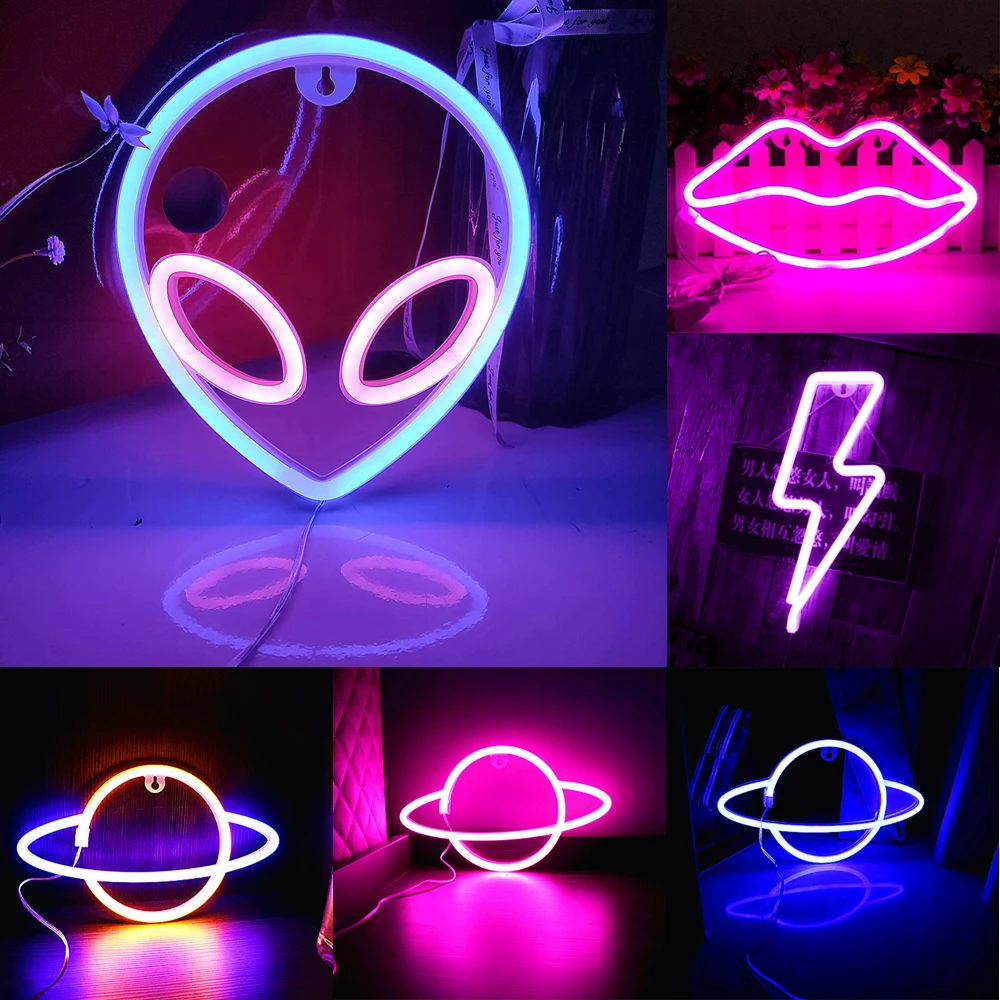 Alien-Led-Neon-Sign-Wall-Light-for-Bedroom-Kids-Room-Living-Room-Bar ...