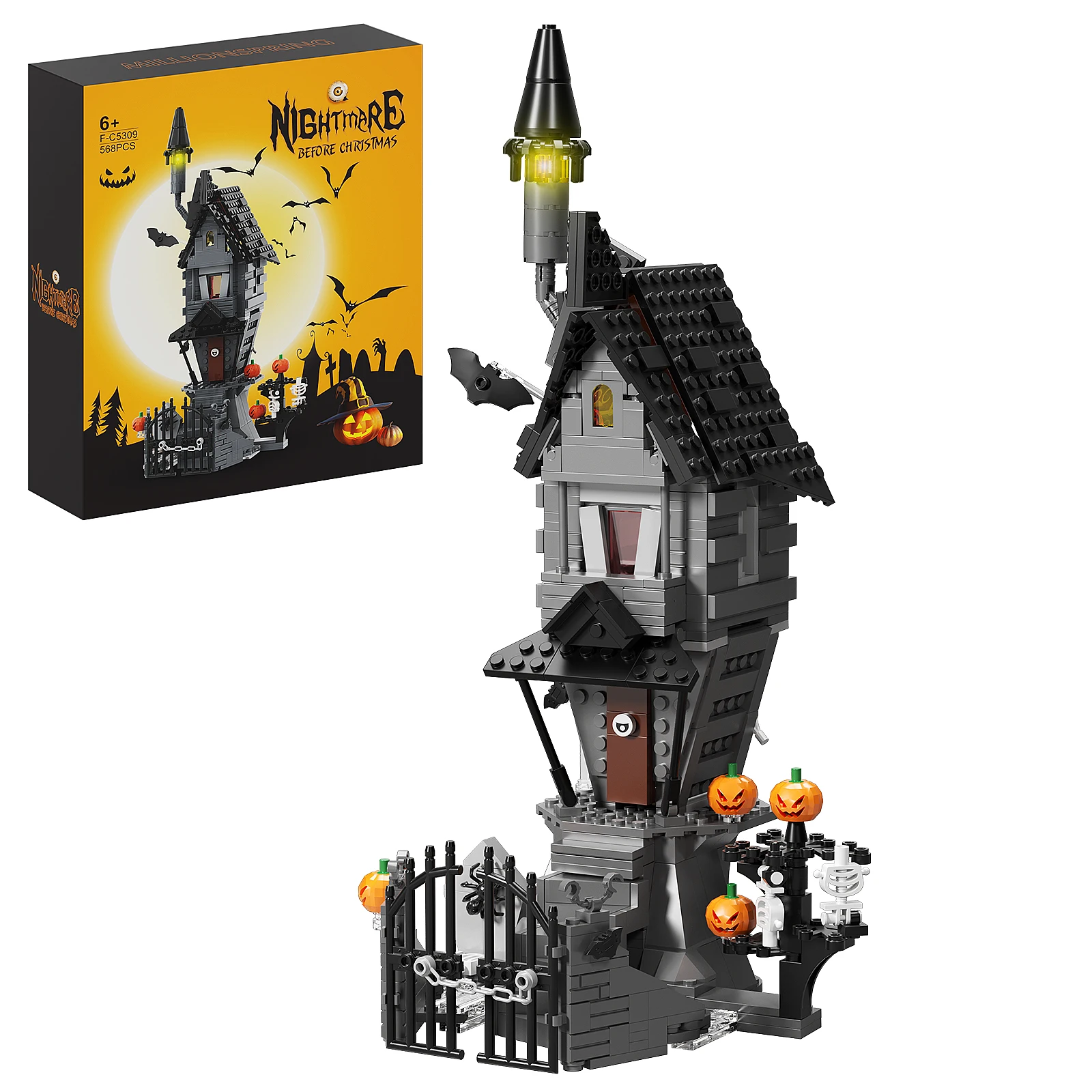 BuildMoc-Halloween-Nightmare-House-Building-Blocks-Set-Pumpkin-Ghost ...