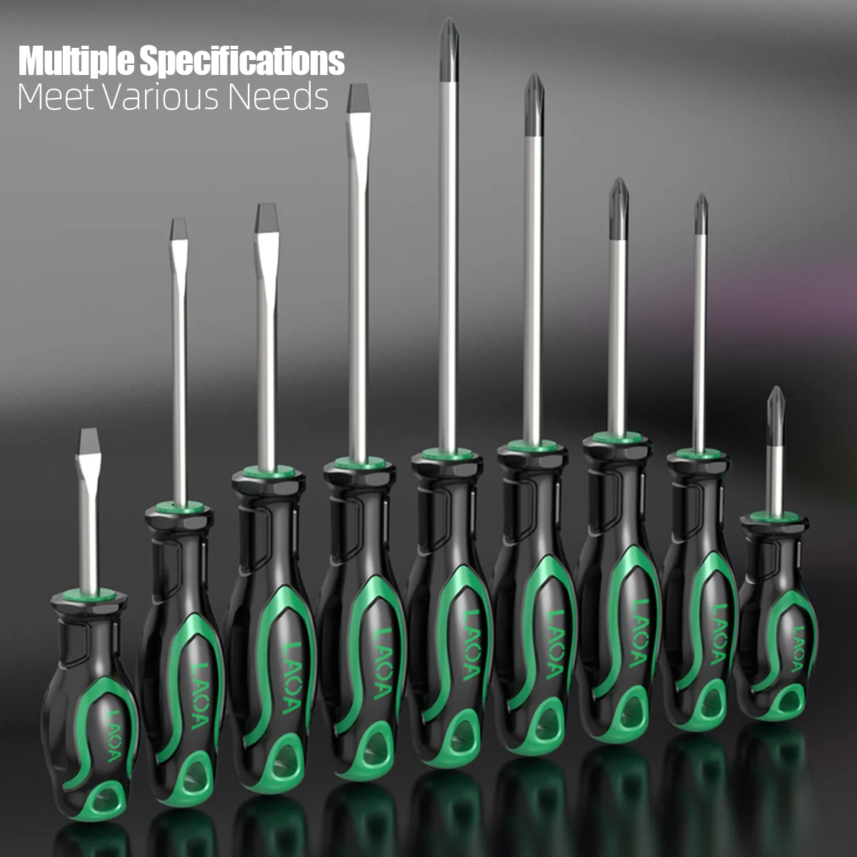 LAOA 6PCS/9PCS Screwdrivers Set With Magnetizer Canvas Bag Cr-V Screw ...