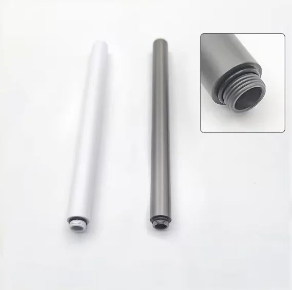 Stainless Steel 30cm DN15 Round Grey Shower Extension Rod White Shower ...