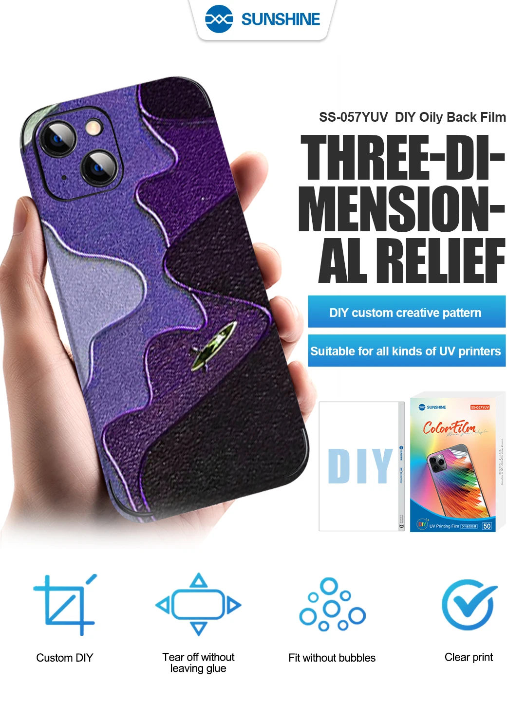 SUNSHINE-SS-057Y-Mobile-phone-Back-White-Film-DIY-Oily-Back-Film-For ...