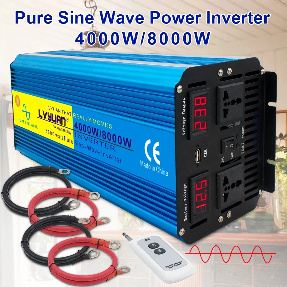 8000W-60Hz-Pure-Sine-Wave-DC-12V-24V-TO-AC-220V-230V-240V-Solar-Power ...