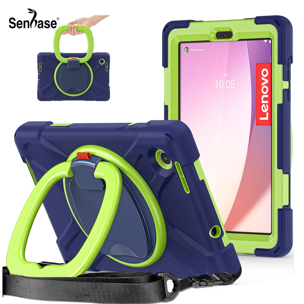 Shockproof-Kid-Safe-Silicon-PC-Pull-Ring-Stand-Shoulder-Strap-Tablet ...