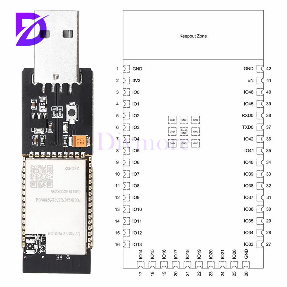 5Pcs-1Pcs-ESP32-S2-Development-Board-Onboard-ESP32-S2-WROOM-Module-USB ...