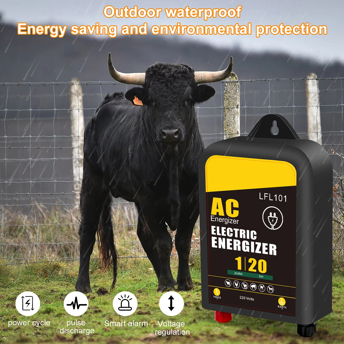 2-20KM-Electric-Shepherd-Fence-Energizer-for-Cattle-Animals-Dogs-Farm ...