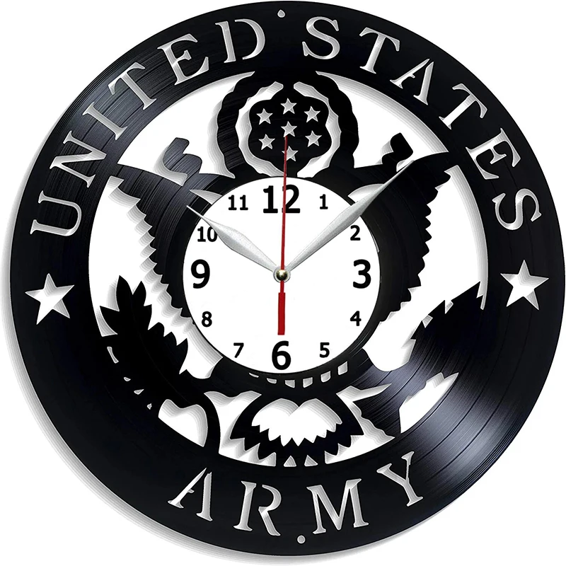 United-States-Army-Wall-Clock-Vintage-Vinyl-Record-Retro-Wall-Clock ...