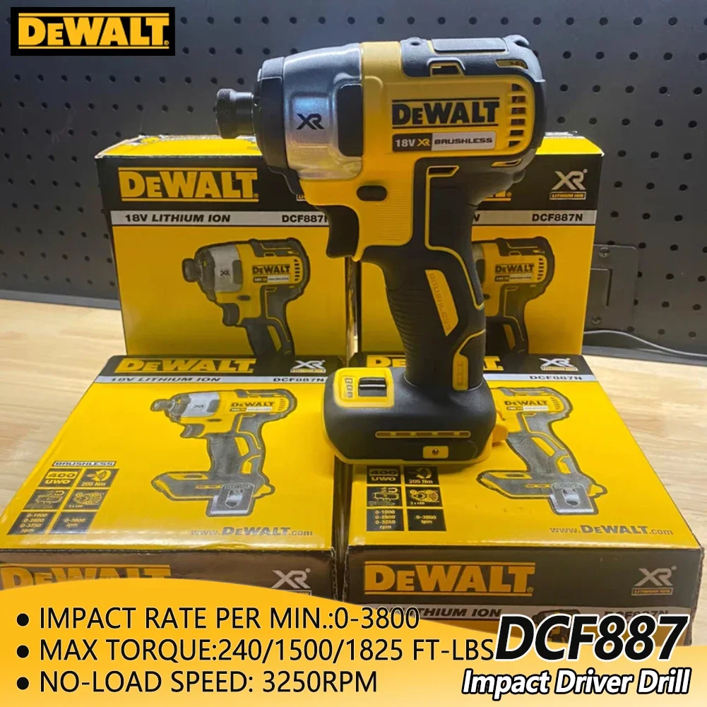 DEWALT-DCF850-DCF887-Impact-Driver-20V-Brushless-Lithium-Battery-Electric-Impact-Wrench-Tool ...
