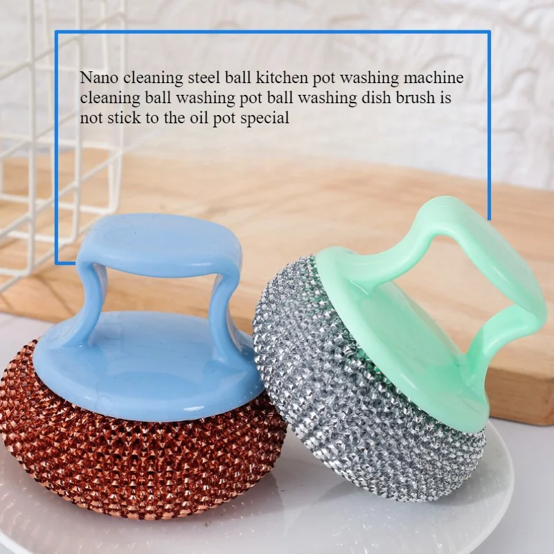 Kitchen-Scrubber-PET-Cleaning-Ball-Long-Handle-Replace-Cleaning-Brush ...
