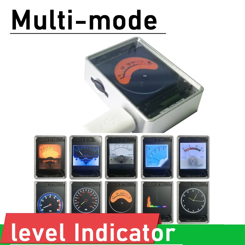 1.3" inch HD LCD level Indicator Voice-activated analog VU meter music ...