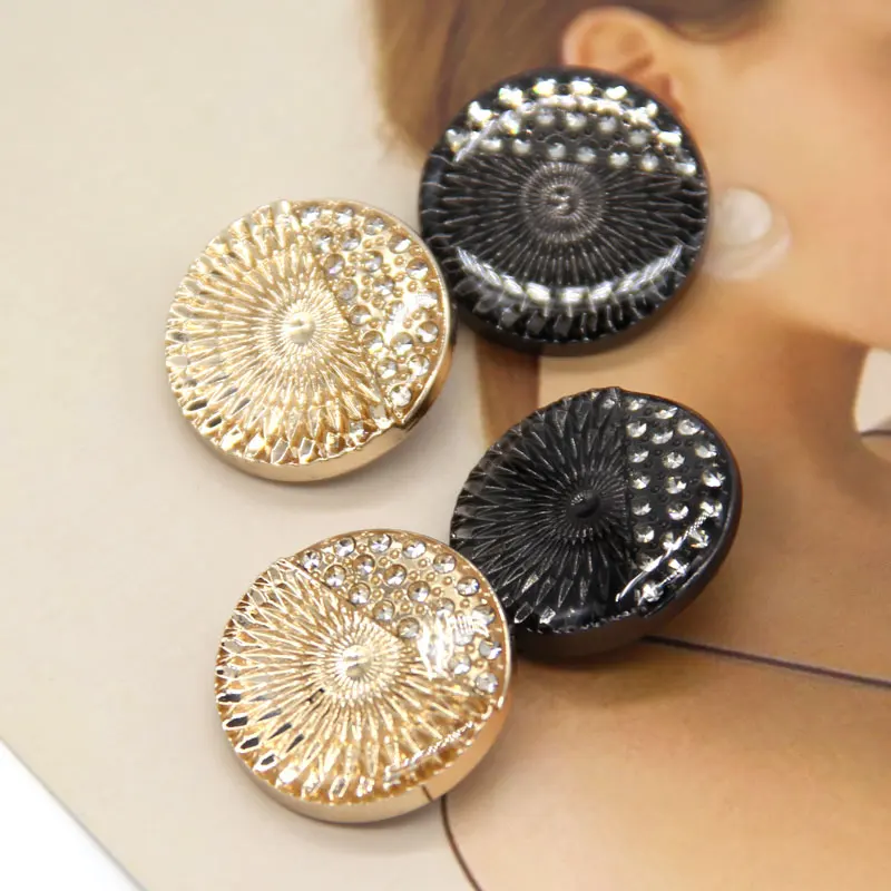 6pcs Large Women Dress Transparent Gold Metal Buttons For Clothes Coat ...