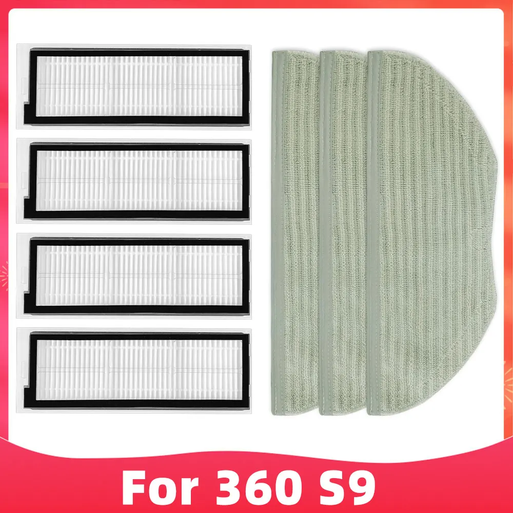 For-360-S9-Robotic-Vacuum-Cleaner-Hepa-Filter-Mop-Cloth-Rag-Replacement ...