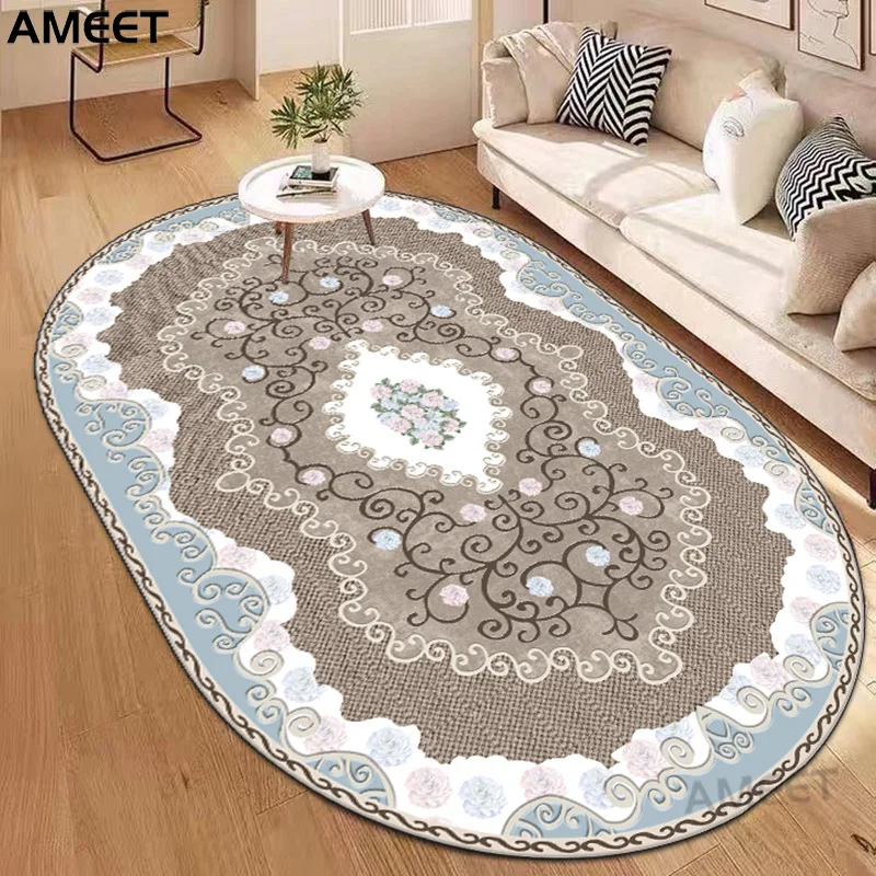 Oval Carpet For Living Room Big Size European Center Rug Modern Bedroom ...