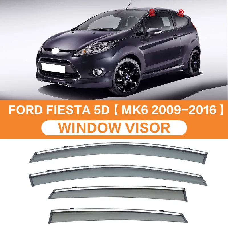 For-FIESTA-Window-visor-Weather-Shield-Side-Window-Deflector-Car ...