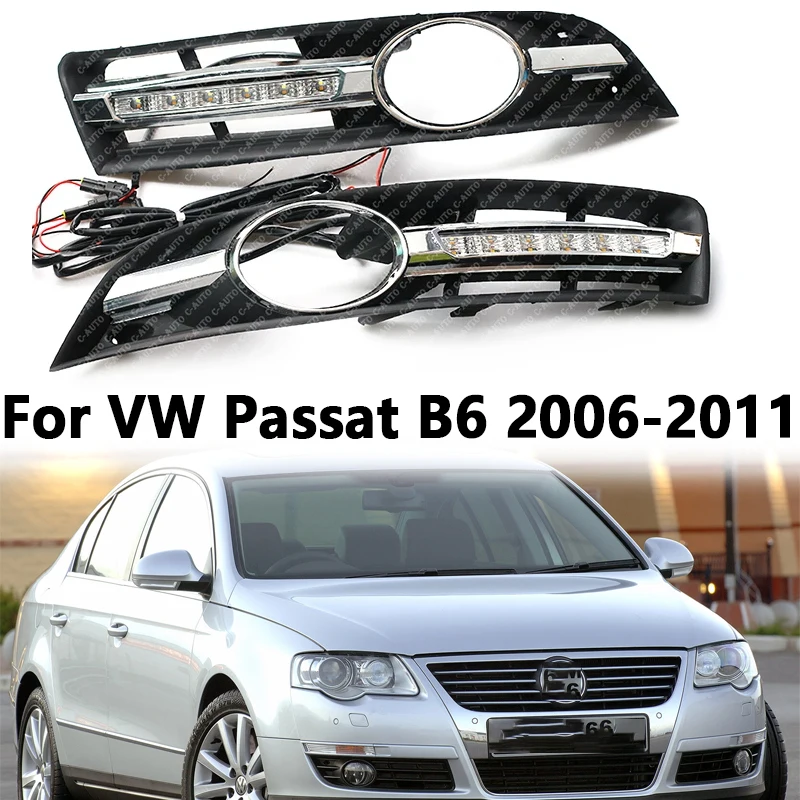 For VW Passat B6 2006-2011 Car-styling LED DRL Daytime Running Light ...